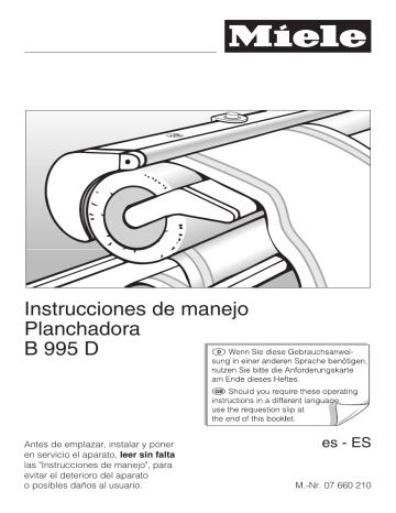 Miele B 995 D Instrucciones de operación | Manualzz