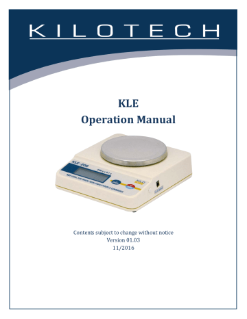 Kilotech KLE 200, KLE Series Operation Manual | Manualzz