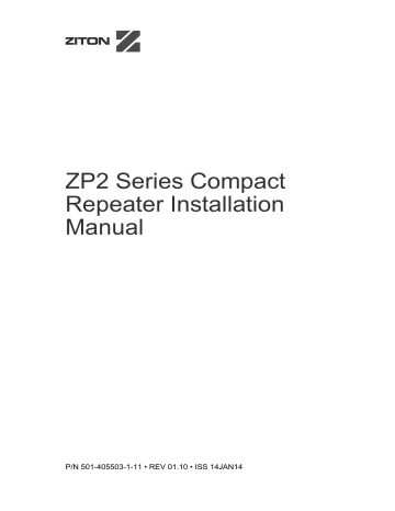 Ziton ZP2-ER-C, ZP2-FR-C, ZP2-FR-SC-C Installation Manual | Manualzz