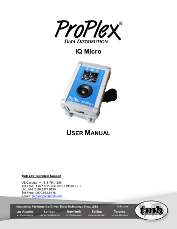 TMB ProPlex IQ Micro User Manual | Manualzz