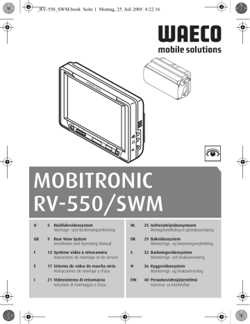 Waeco MOBITRONIC RV-550/SWM Montage- Und Bedienungsanleitung | Manualzz