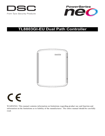 DSC PowerSeries Neo TL8803GI-EU Installation manual | Manualzz