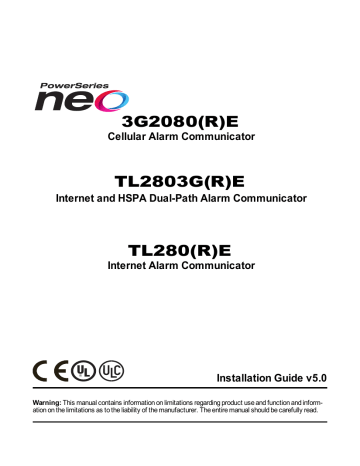 DSC PowerSeries Neo TL280E Installation Manual | Manualzz