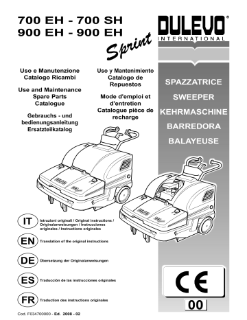 Dulevo 700 EH, 700 SH, 900 EH Manual De Uso Y Mantenimiento | Manualzz