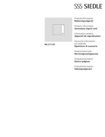 SSS Siedle NS 511-01 Auxiliary signalling unit Product information ...