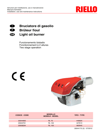 Riello RL 70 Installation, Use And Maintenance Instructions | Manualzz