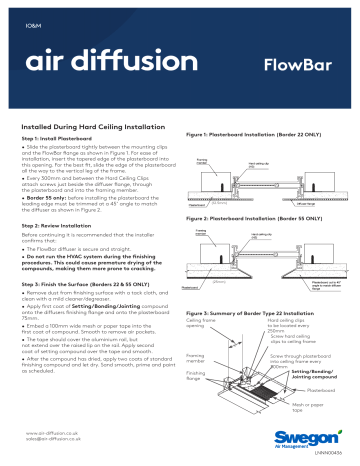 Swegon FlowBar HT/FlowBar JT Installation Manual | Manualzz