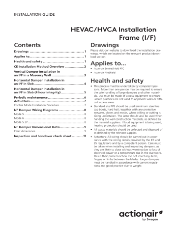 Swegon Actionair I/F Instructions | Manualzz