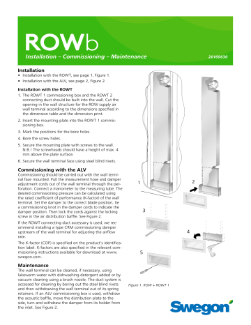 Swegon ROWb Instructions | Manualzz