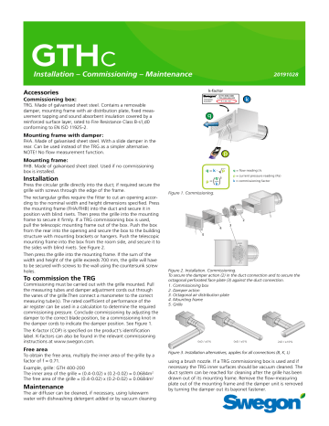 Swegon GTHc Instructions | Manualzz