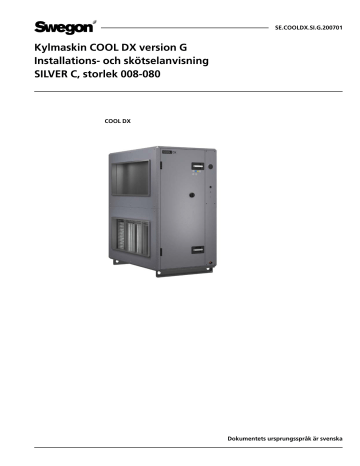 Swegon COOL DX Kylmaskin Bruksanvisningar | Manualzz