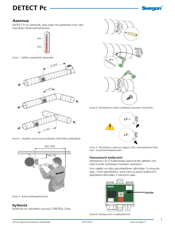 Swegon DETECT Pressure Kasutusjuhend | Manualzz