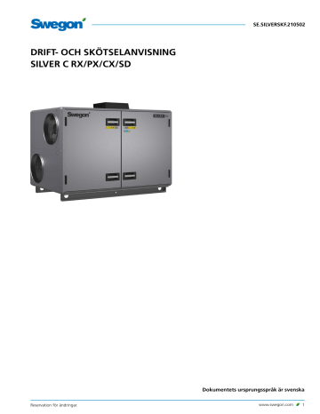 Swegon SILVER C Drift- och skötsel Bruksanvisningar | Manualzz