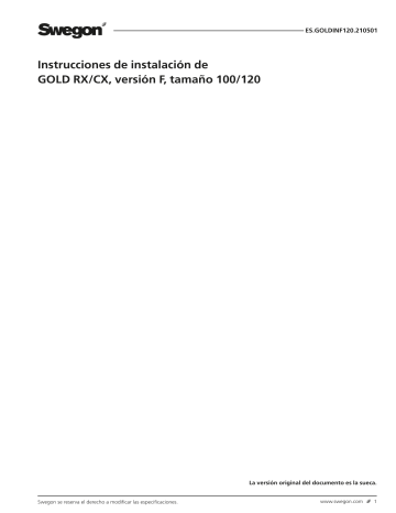 Swegon GOLD RX/CX Instrucciones de operación | Manualzz