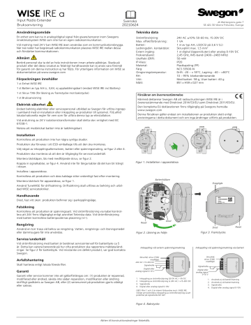 Swegon WISE IREa Bruksanvisningar | Manualzz