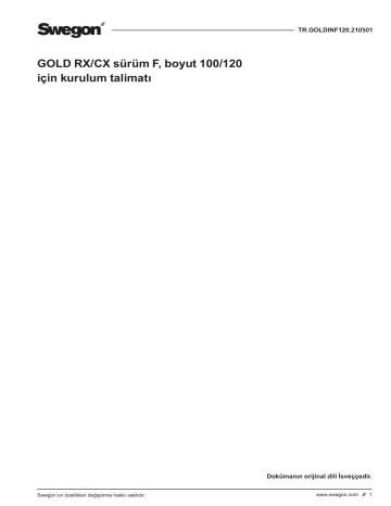 Swegon GOLD RX/CX Kurulum talimatı Kullanma talimatları | Manualzz