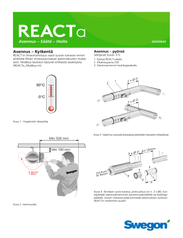 Swegon REACTa Kasutusjuhend | Manualzz