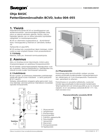 Swegon BCVD Coil heat exchanger Kasutusjuhend | Manualzz