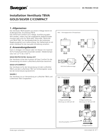 Swegon TBVA Bedienungsanleitung | Manualzz