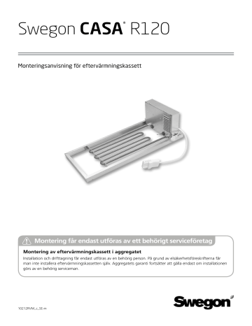 Swegon CASA R120 Bruksanvisningar | Manualzz