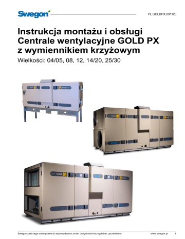 Swegon GOLD D Instrukcja obsługi | Manualzz