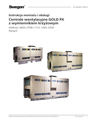 Swegon GOLD E Instrukcja obsługi | Manualzz