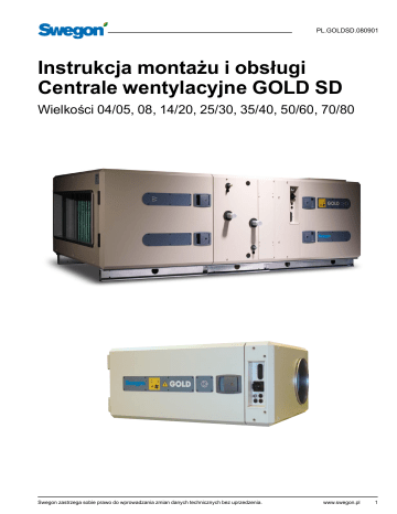 Swegon GOLD D Instrukcja obsługi | Manualzz