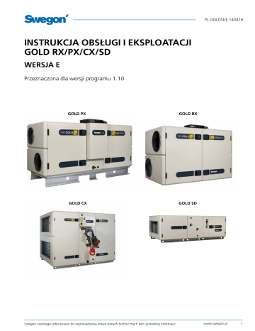 Swegon GOLD E Instrukcja obsługi | Manualzz