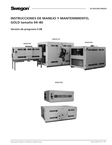 Swegon GOLD RX/PX/CX/SD Instrucciones de operación | Manualzz