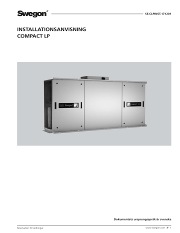 Swegon Compact LP Installationsguide | Manualzz