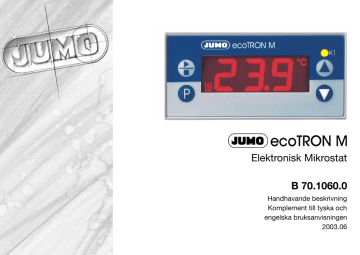 Jumo 701060 Electronic Microstat Operating Manual | Manualzz