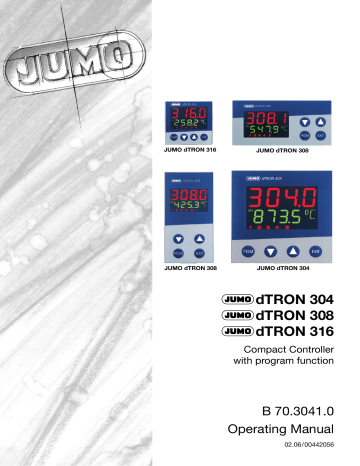 Jumo dTRON 304/308/316 Compact Controller Operating Manual | Manualzz