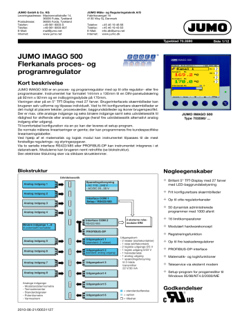 JUMO 703590 Multichannel Process Controller and Program Controller Blad ...