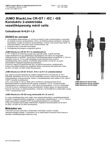 Jumo 202922 Conductive Two-Electrode Conductivity Sensor Data Sheet ...
