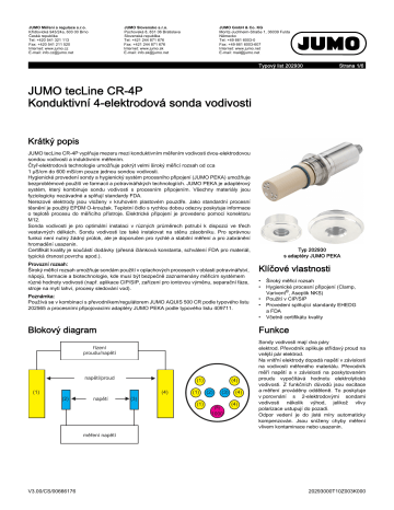 JUMO 202930 Conductive Four-Electrode Conductivity Sensor Dátový hárok ...
