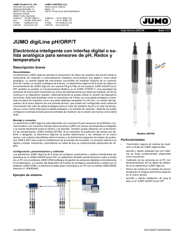 JUMO digiLine Intelligent Electronic Ficha de datos | Manualzz