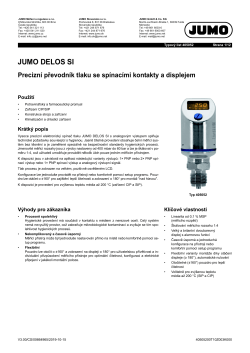JUMO DELOS SI - Data Sheet, Operating manual, User manual | manualzz.com