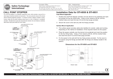 STI STI-6931-W Call Point Stopper® White Installation Sheet | Manualzz