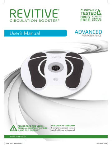 Revitive MV CIRCULATION BOOSTER Instruction Manual | Manualzz