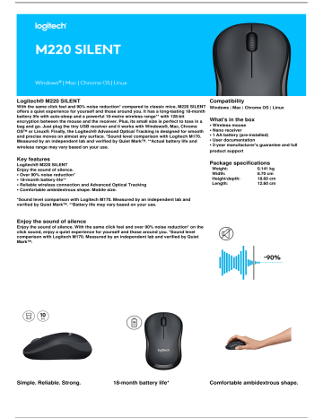 Logitech M220 Silent Wireless Mouse Instruction Manual | Manualzz