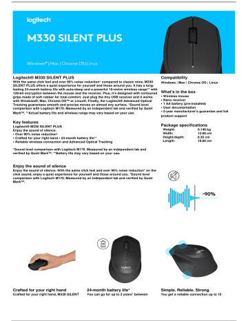 Logitech M330 Wireless Silent Mouse Instruction Manual | Manualzz