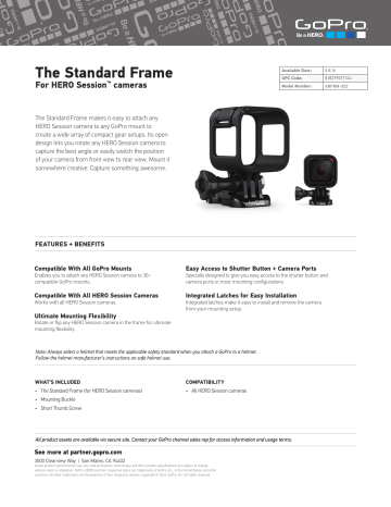 GoPro Hero Session Standard Frame Instruction Manual | Manualzz