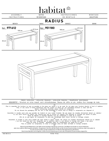 Habitat Radius Large Bench Instruction Manual | Manualzz