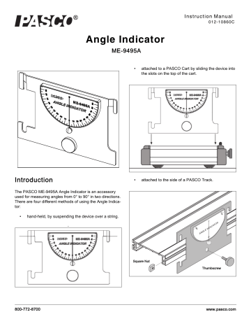 Pasco ME-9495A Angle Indicator Instruction manual | Manualzz
