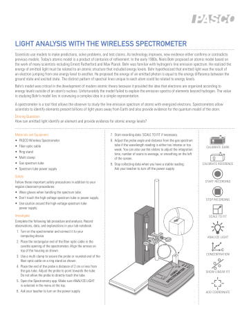 Pasco PS-2600 Wireless Spectrometer (VIS) Owner's Manual | Manualzz