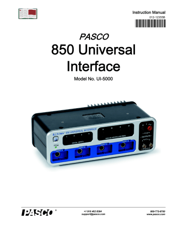 Introduction. PASCO UI-5000 | Manualzz
