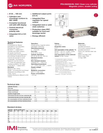 Norgren PRA/882063/MIR/M4/125 valve and actuator Datasheet | Manualzz