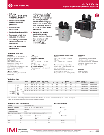 Norgren 2492850305202400 Safety Valve Datasheet | Manualzz