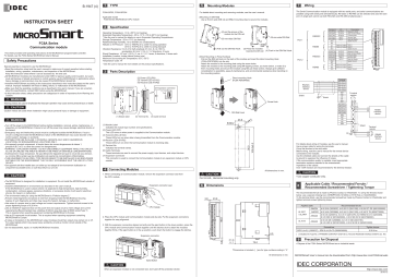 IDEC FC6A MICROSmart Communication Module Instruction Sheet | Manualzz