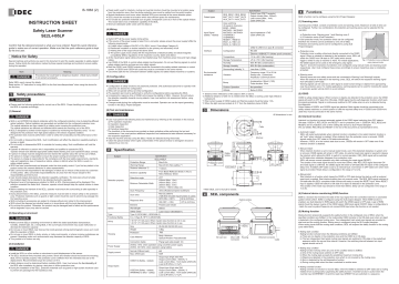 IDEC SE2L Safety Laser Scanner Instruction Sheet | Manualzz